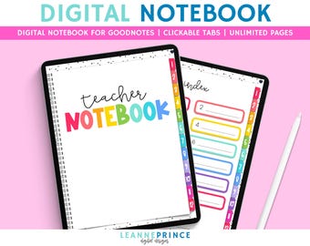 Goodnotes Digital Teacher Notebook RAINBOW iPad Notebook - Etsy
