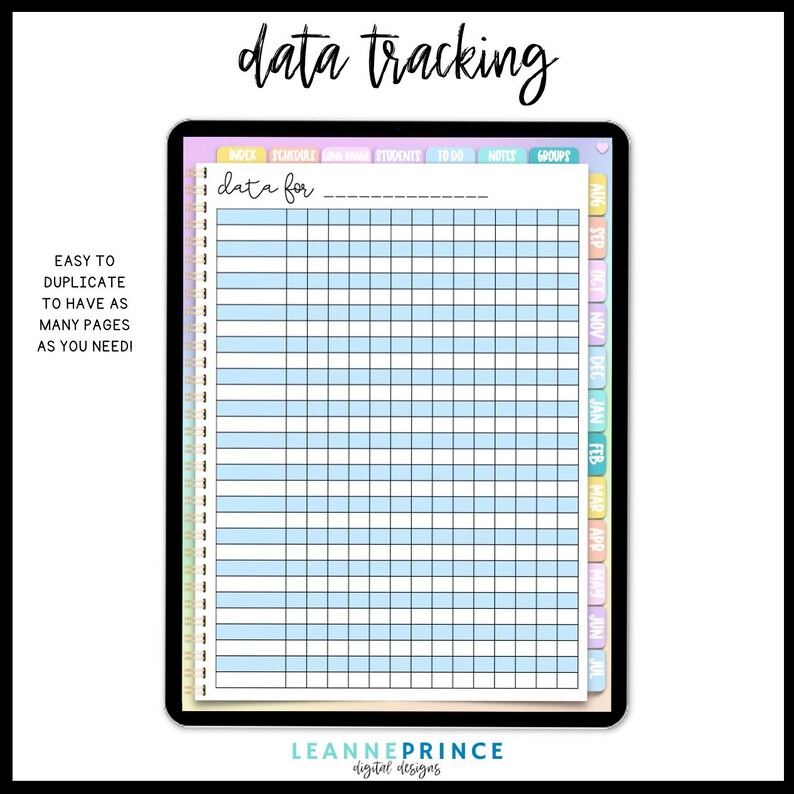 Digital Teacher Planner Pastel PORTRAIT - Etsy