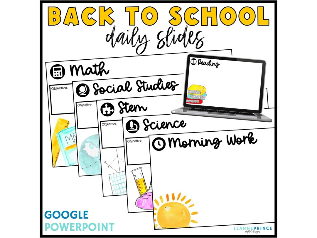 Back to School Google Slides and Powerpoint Templates, Digital ...