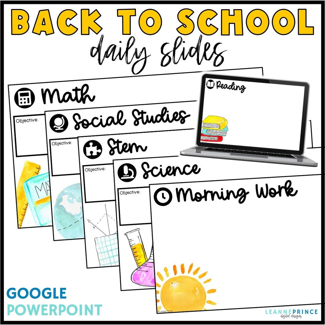 Back to School Google Slides and Powerpoint Templates Digital - Etsy