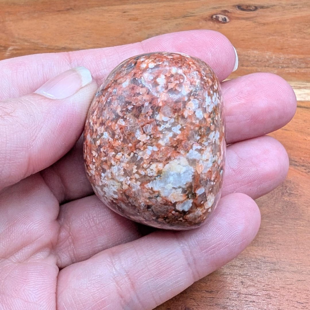 Pink Orthoclase W Quartz & Epidote Tumbled Stone, 60g Polished Natural ...