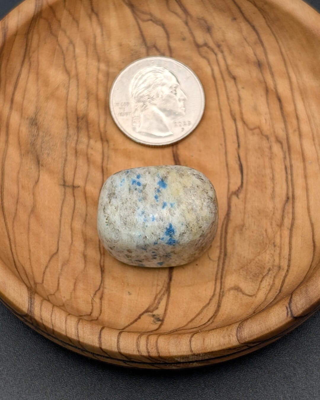 K2 Stone Tumbled Stone, 24g Polished Genuine Azurite in Granite From K2 Mountain Pakistan - Etsy