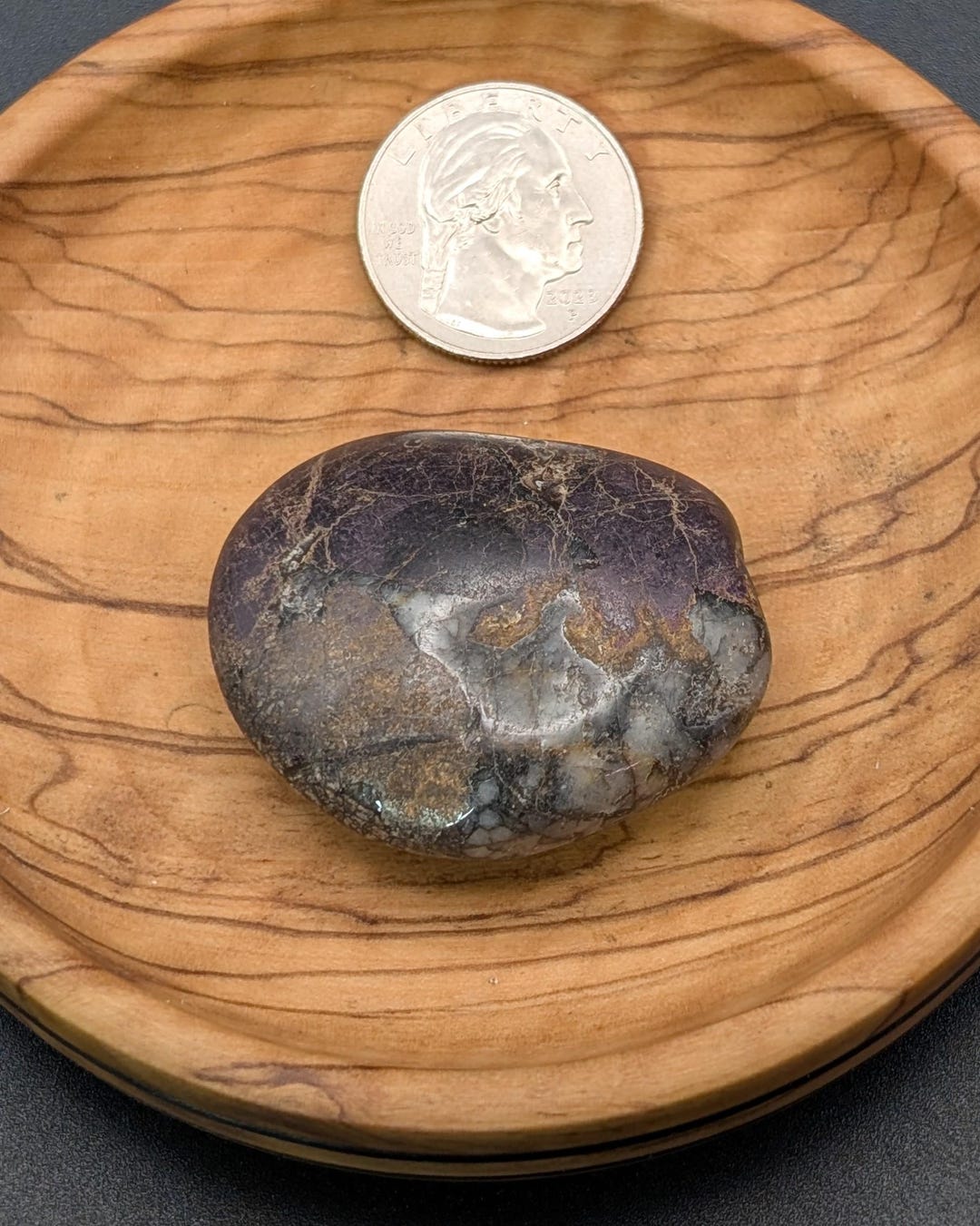 Purpurite Mini Palm Stone, 44g Semi-polished Natural Crystal, Comfy ...