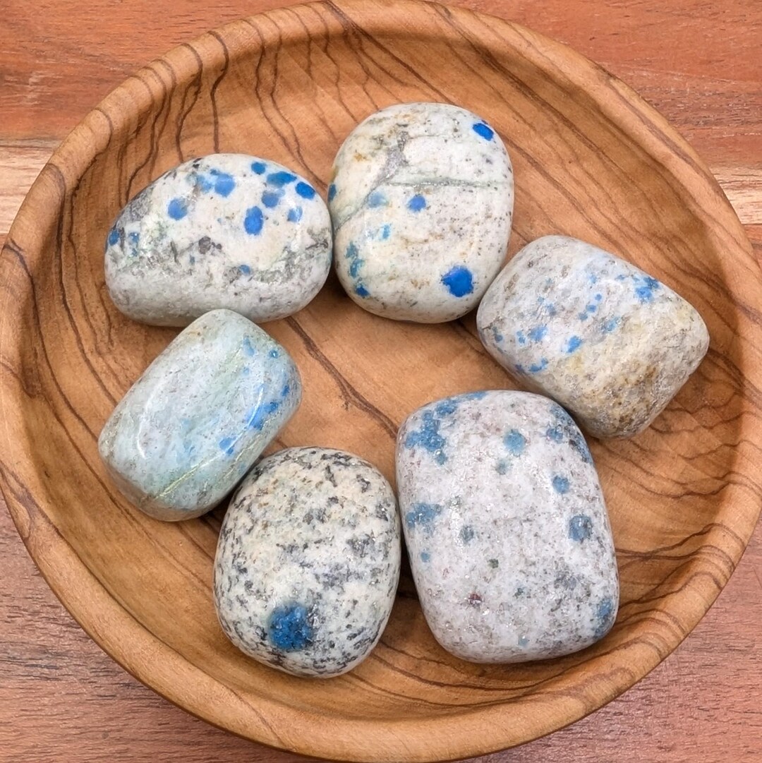 K2 Azurite in Granite Tumbled Stones, Pick Your Exact Piece! (m) - Etsy