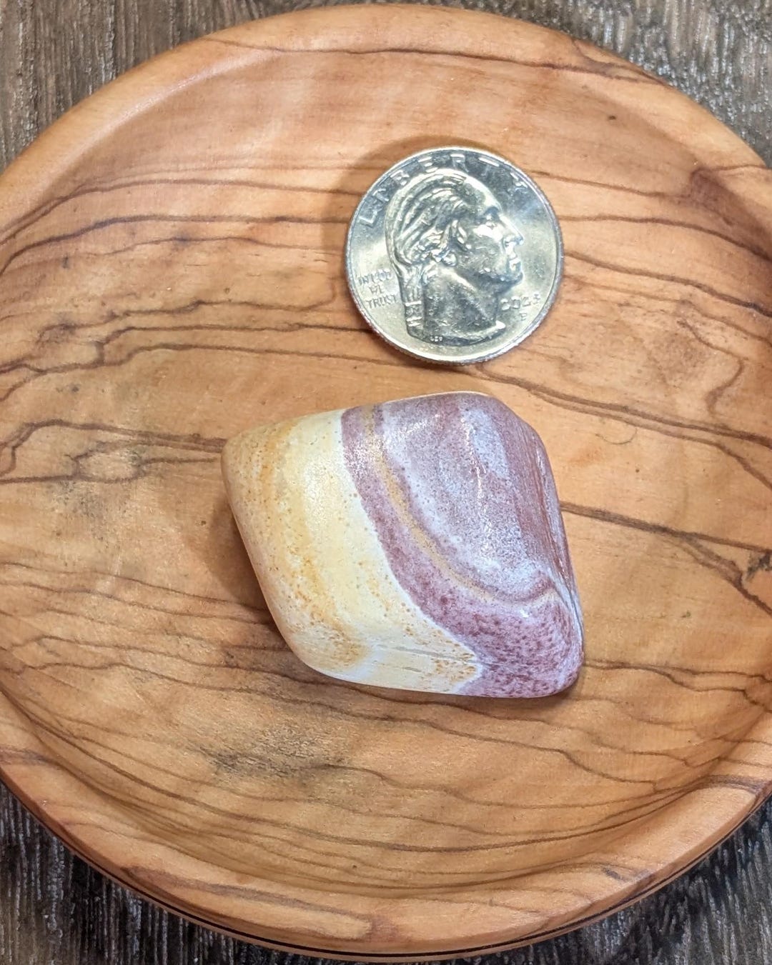 Banded Slate Tumbled Stone, 35g Polished Natural Crystal, Pocket Stone ...