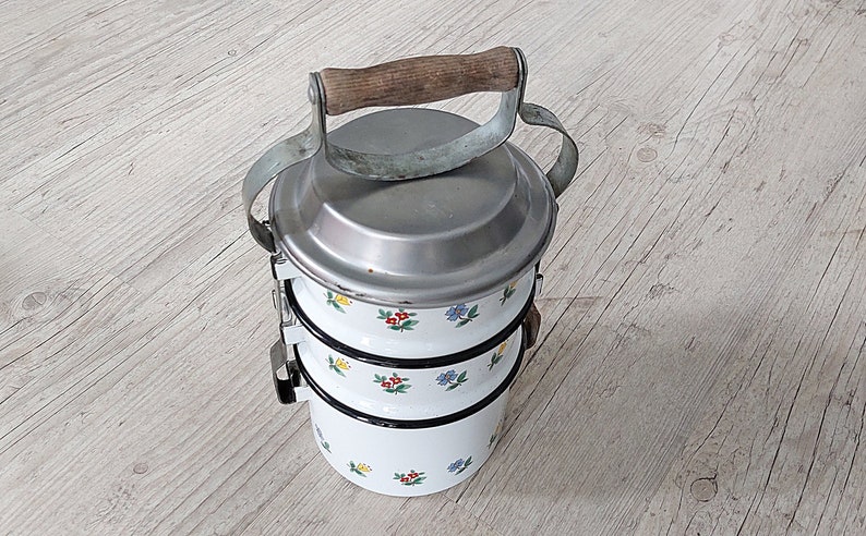 Vintage Nesting Pot Set Enamel Bowls Picnic Set Camping - Etsy