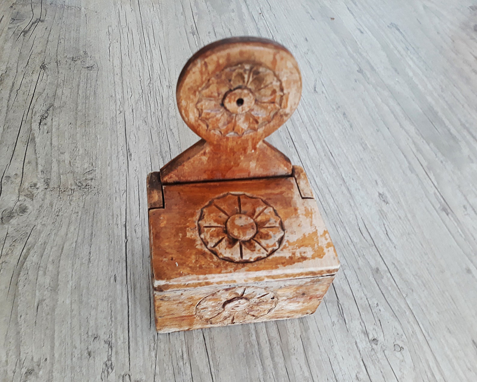 Vintage Wooden Salt Container. - Etsy
