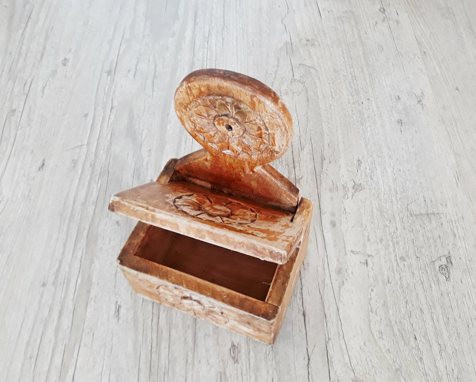 Vintage Wooden Salt Container. - Etsy