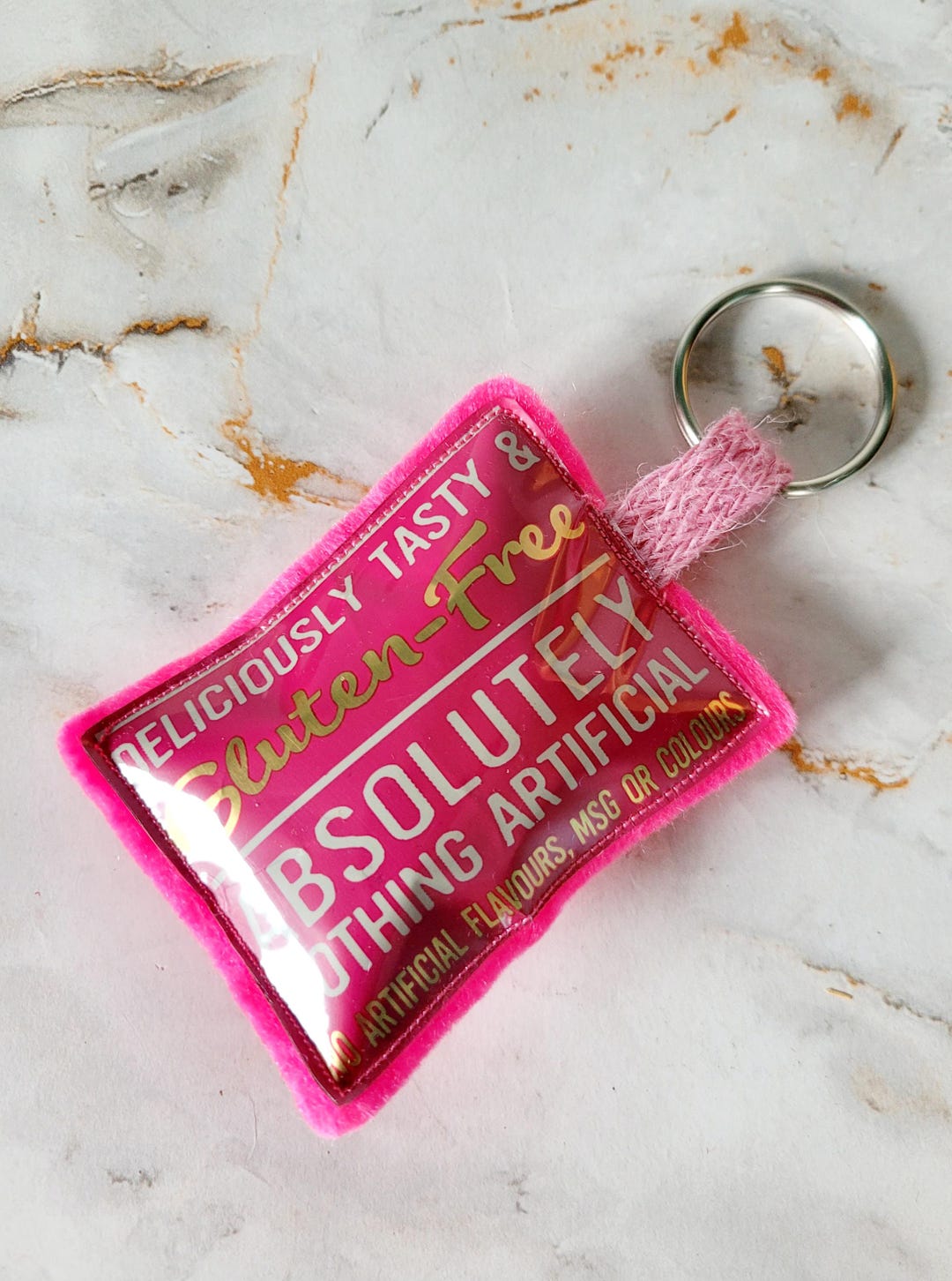 Pink Crisp Packet Keyring Handmade Using a Recycled Snack Wrapper for ...