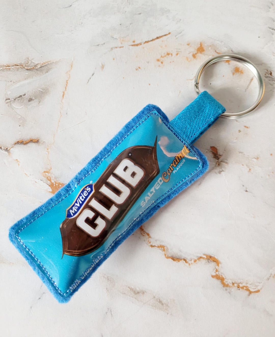 Club Biscuit Keyring or Bag Charm Handmade Using a Recycled Snack ...