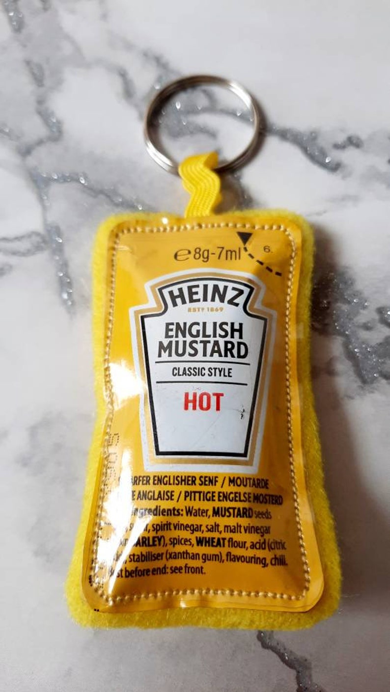 Mustard Sachet Keyring: Upcycled Novelty Bag Charm - Etsy