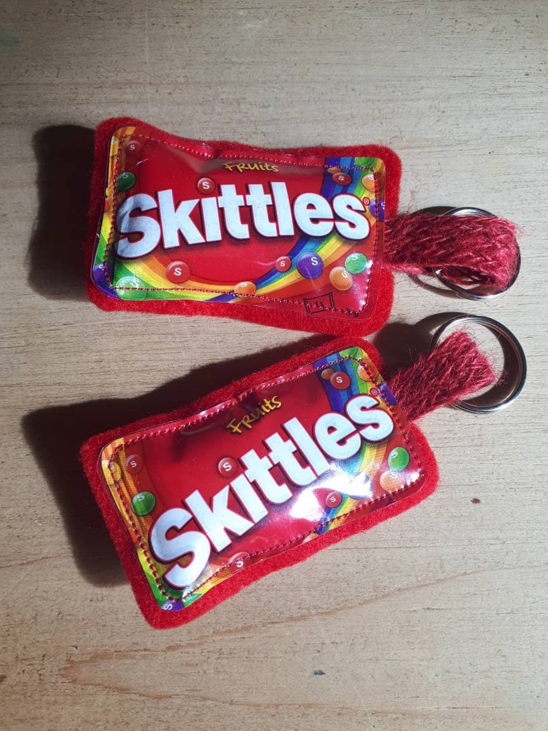 Recycled Skittles Wrapper Keyring: Handmade Candy Keychain - Etsy