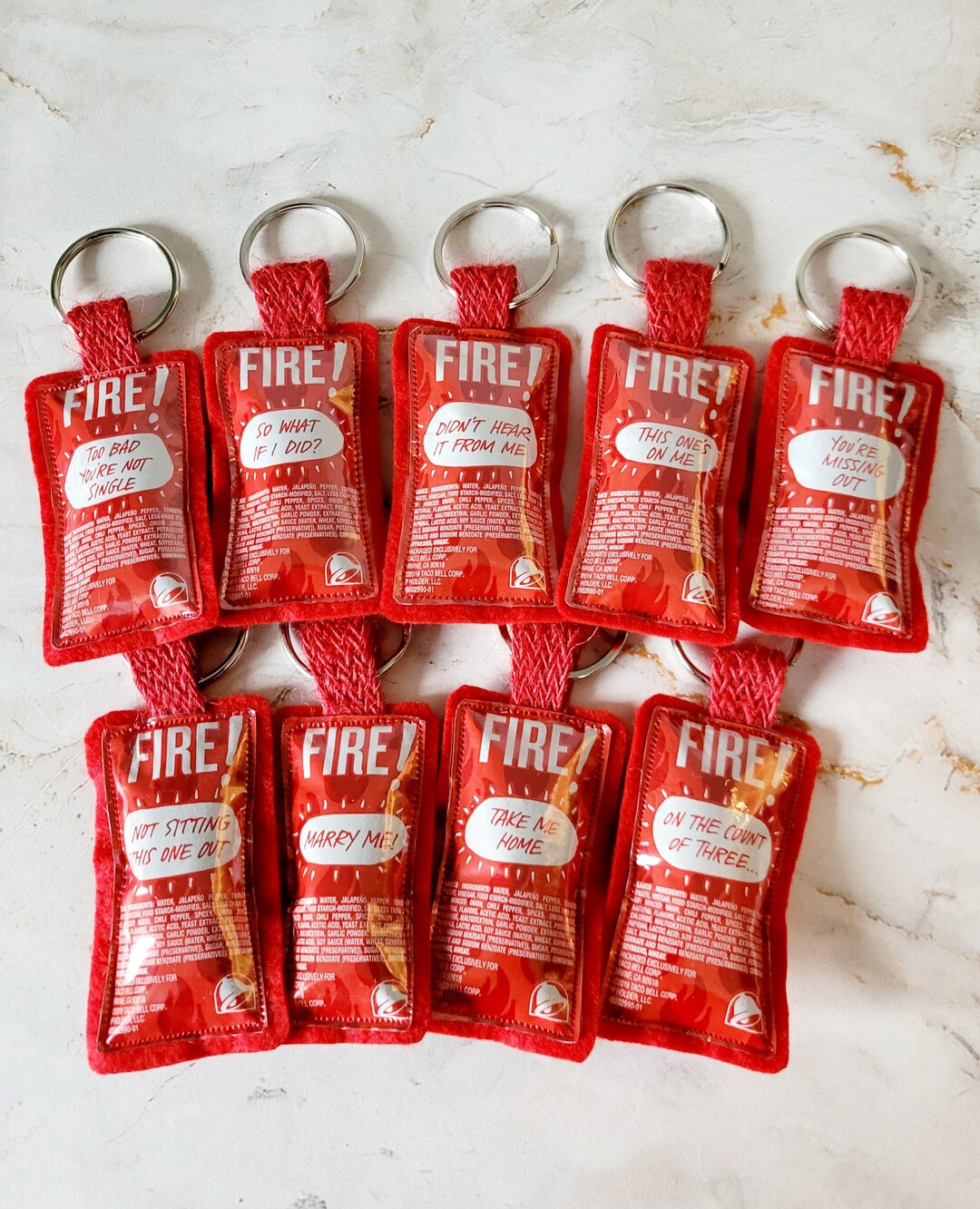 Upcycled Fire Sauce Wrapper Keyring: Spicy Foodie Gift - Etsy