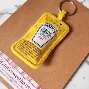 Mustard Sachet Keyring: Upcycled Novelty Bag Charm - Etsy