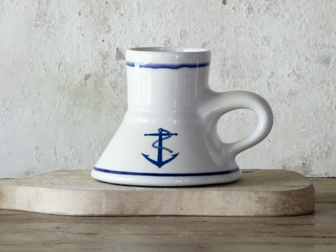 Nautical Coffee Cup, Vintage Stoneware Mug With Anchor - Etsy