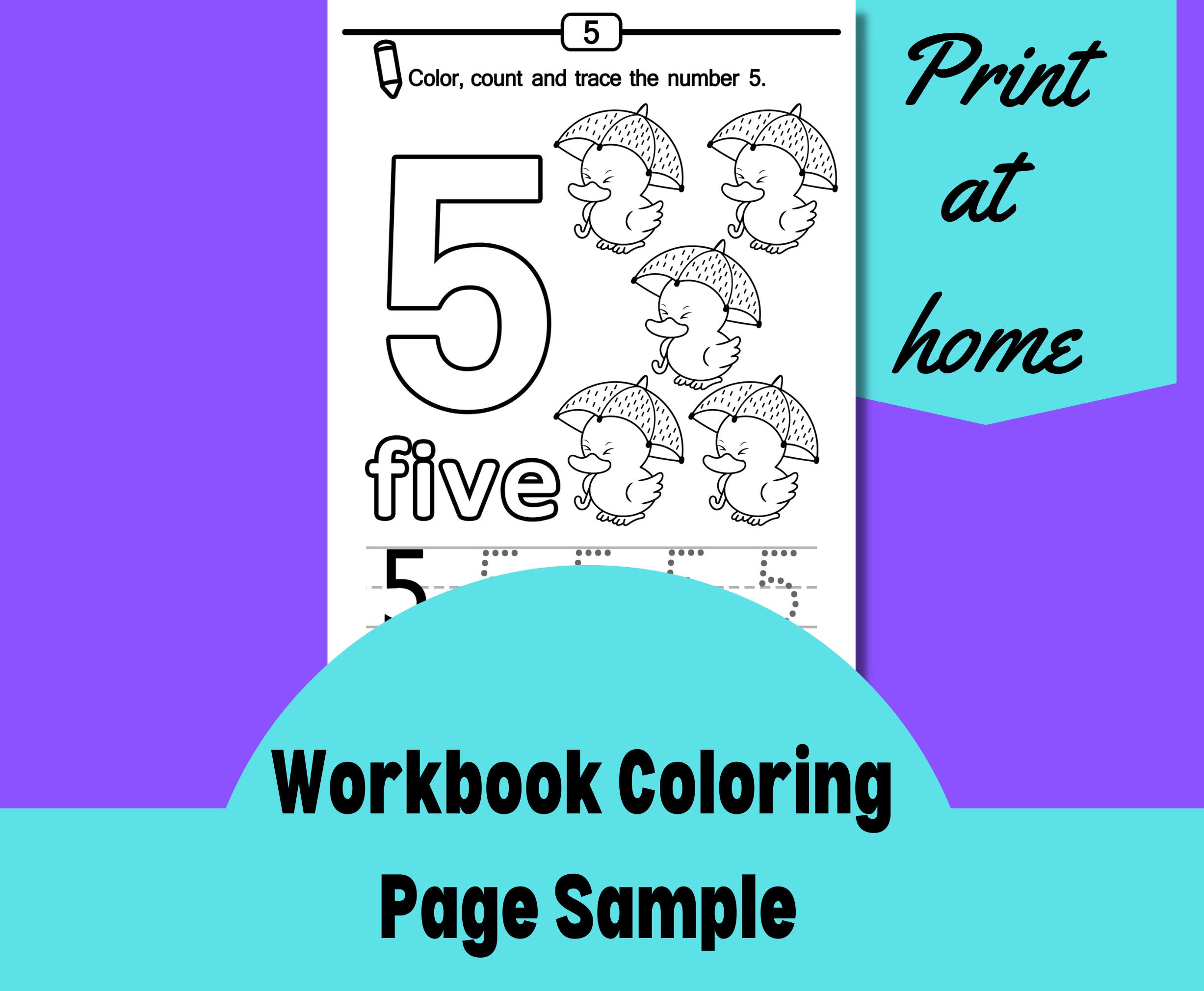 Printable Number Tracing Counting Identification Coloring - Etsy