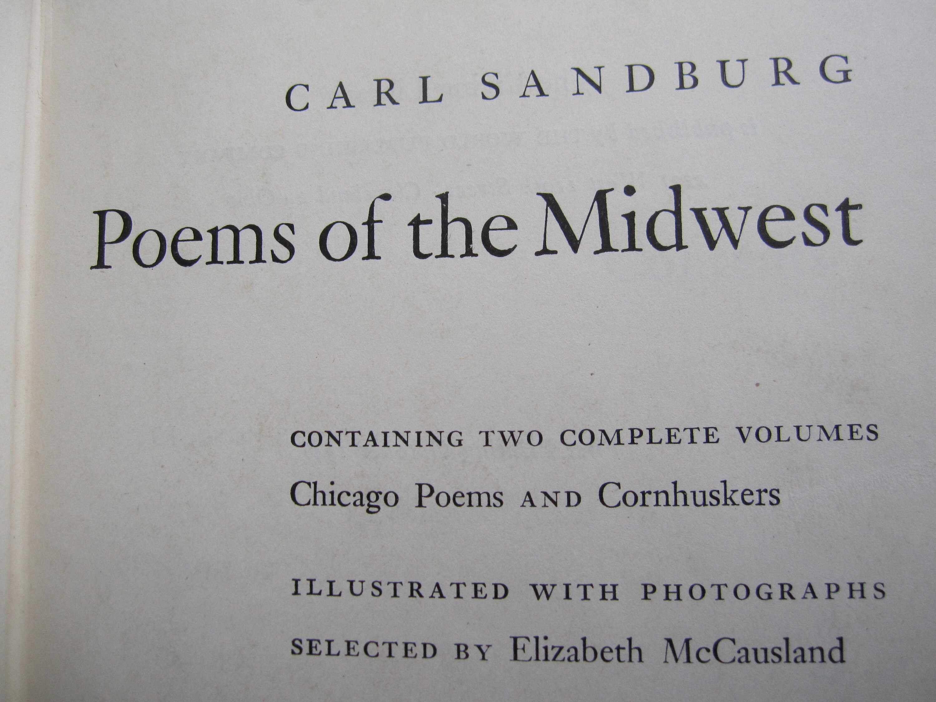 Poems of the Midwest by Carl Sandburg. Printed in 1946 - Etsy