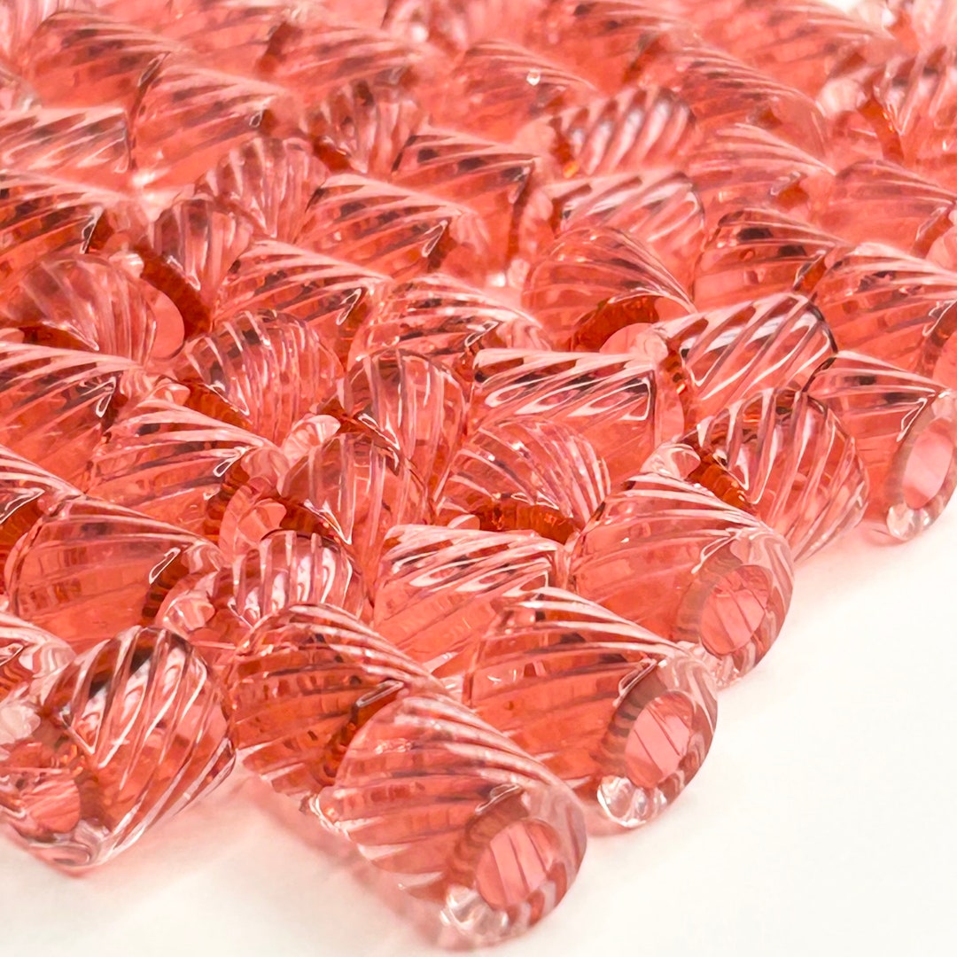 10 LARGE HOLE Paypaya Optics Furnace Art Glass Beads 1/2 Oz DIY Jewelry ...