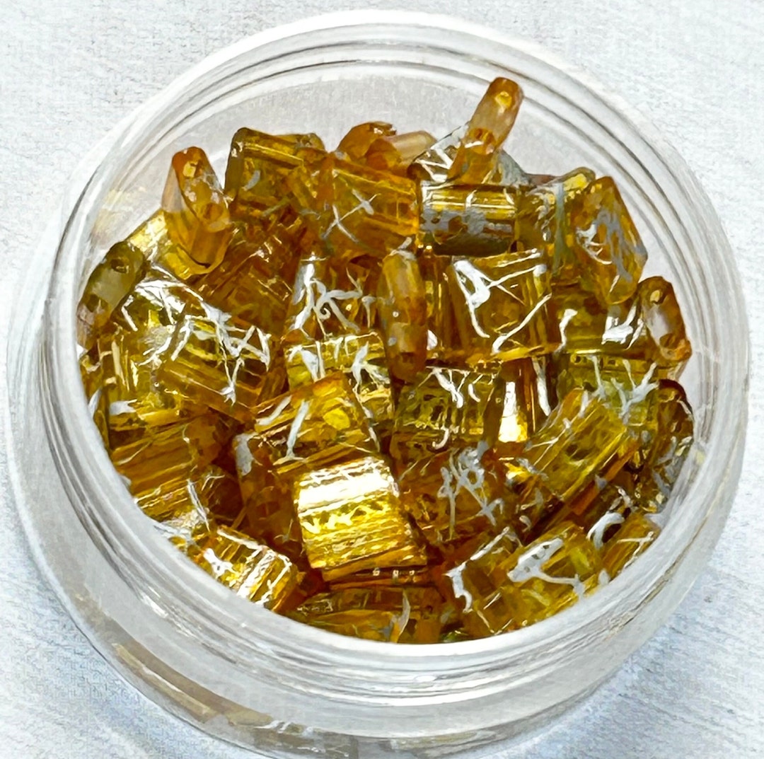 W015 Citrine Silver Swirl Whole Tila Beads | DIY Bracelet Necklace ...