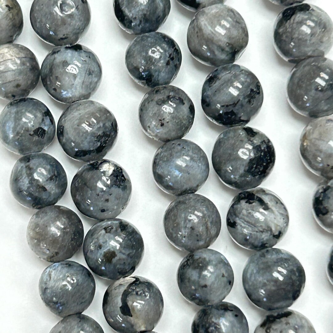 Larvikite Norway Gemstone Bead Strand Genuine Authentic Natural Smooth ...