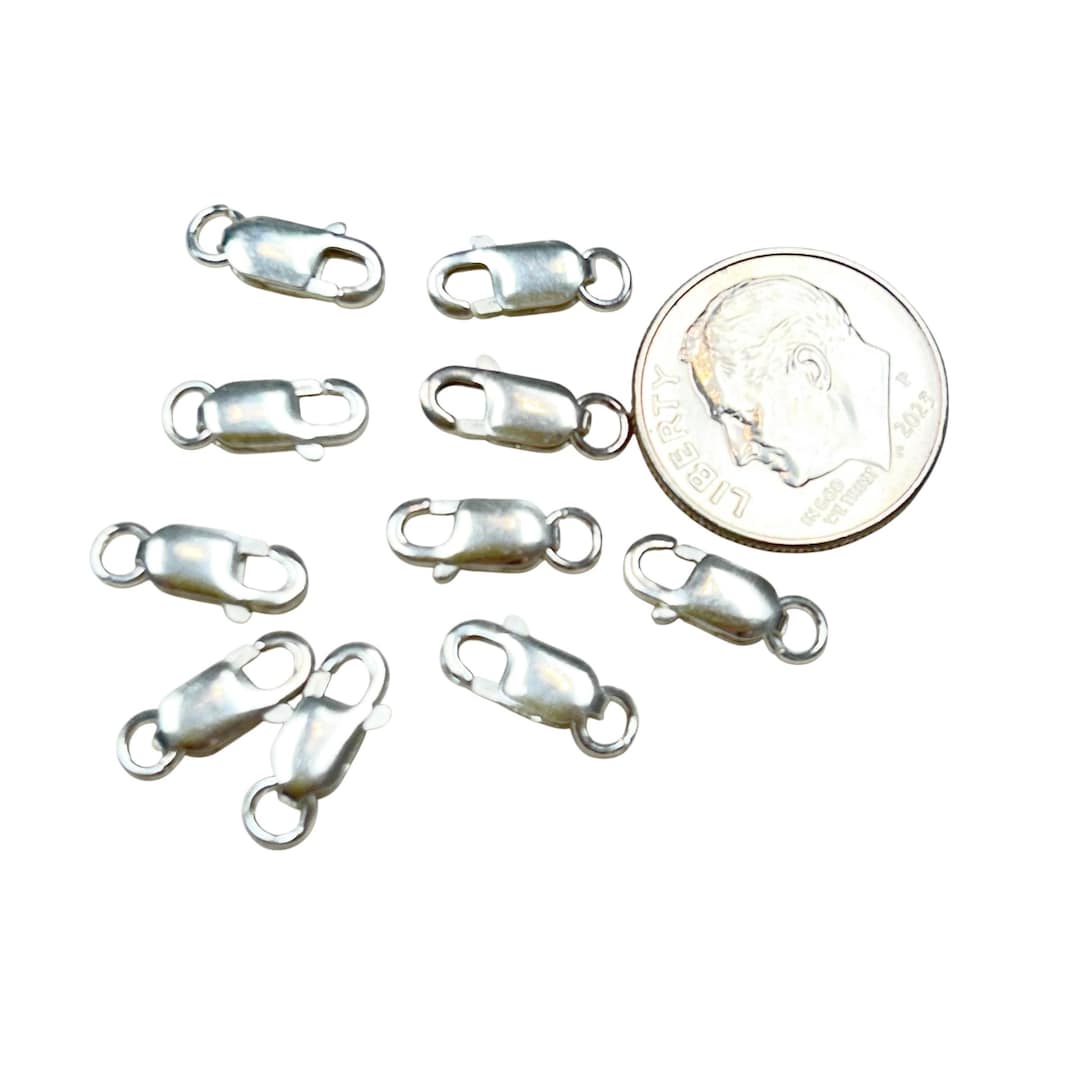 Clasp “rose” (10) Sterling Silver 12mm Lobster Claw Clasps Small ...