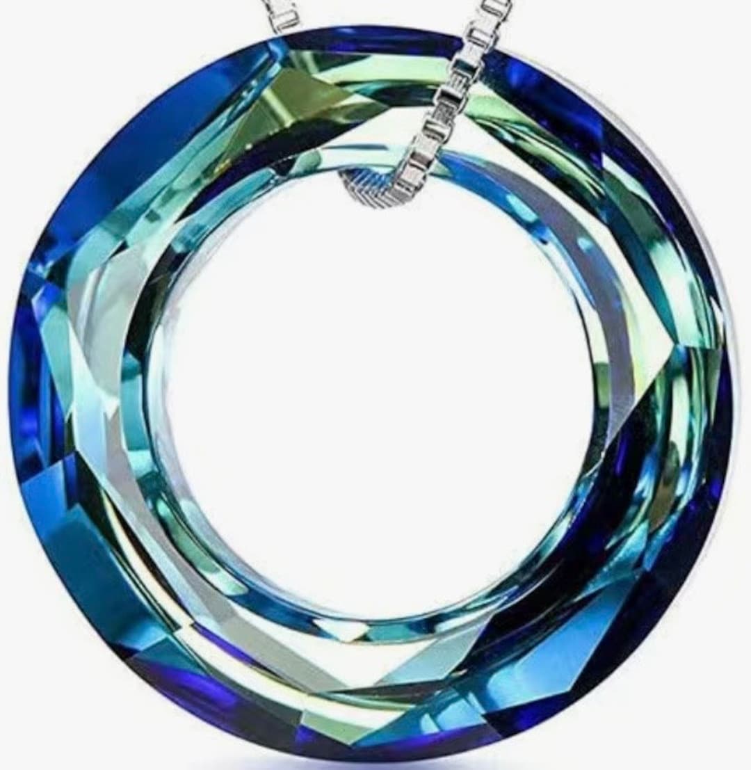 Cosmic Ring Bermuda Blue (1 Pc) 30mm Austrian Crystal Round DIY Jewelry ...