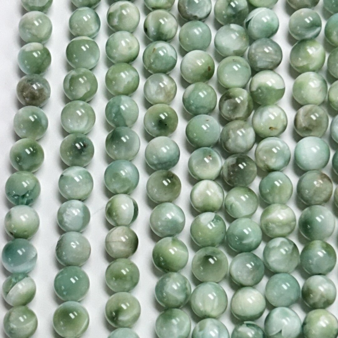 Green Pectolite Peru Gemstone Bead Strand Genuine Authentic Natural ...