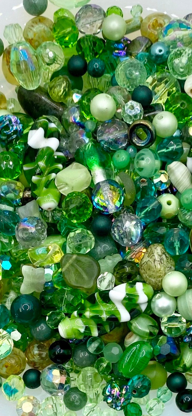 Large Bag Green Mixed Shapes of Vintage Beads Mix - DIY Jewelry - Etsy