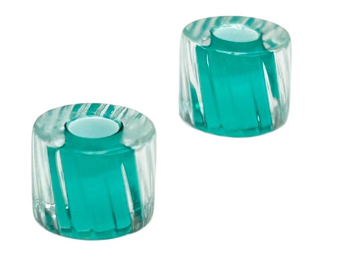 Teal Optics ~ Furnace Art Glass Beads 2pc 8mm Pair DIY Jewelry Making ...