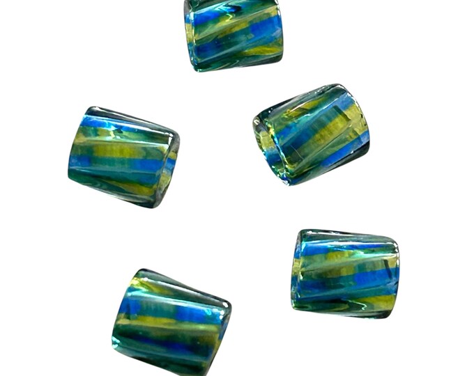 5 LARGE HOLE Dragonfly Twist ~ Furnace Art Glass Beads DIY Jewelry ...