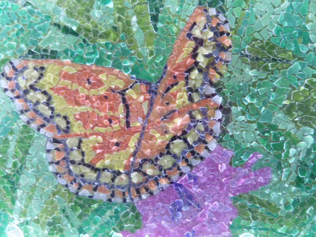 Lupins and Butterfly Eggshell Art - Etsy