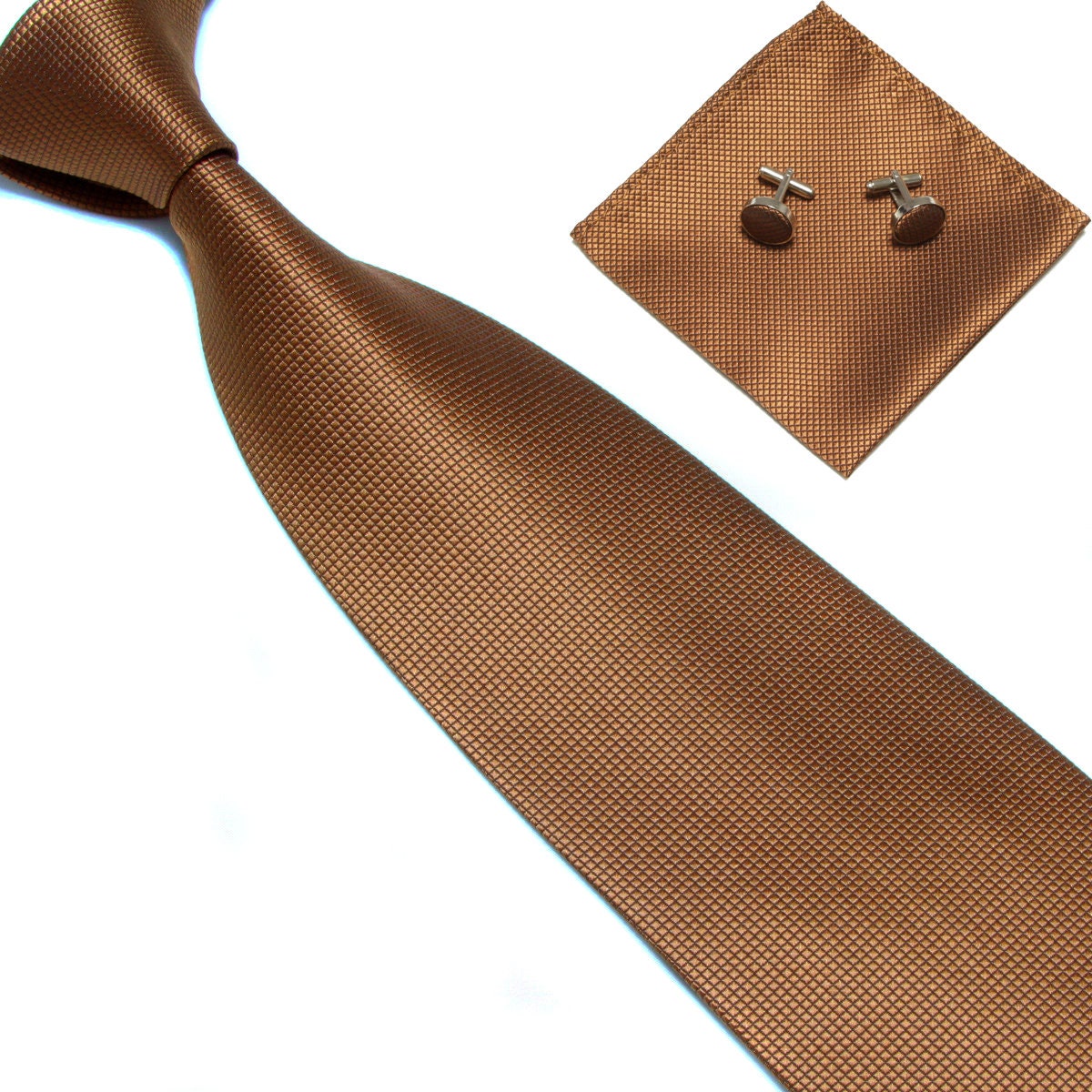 Woven Silk Hand Made Tie Cufflinks and Handkerchief Gift Set Hanky ...
