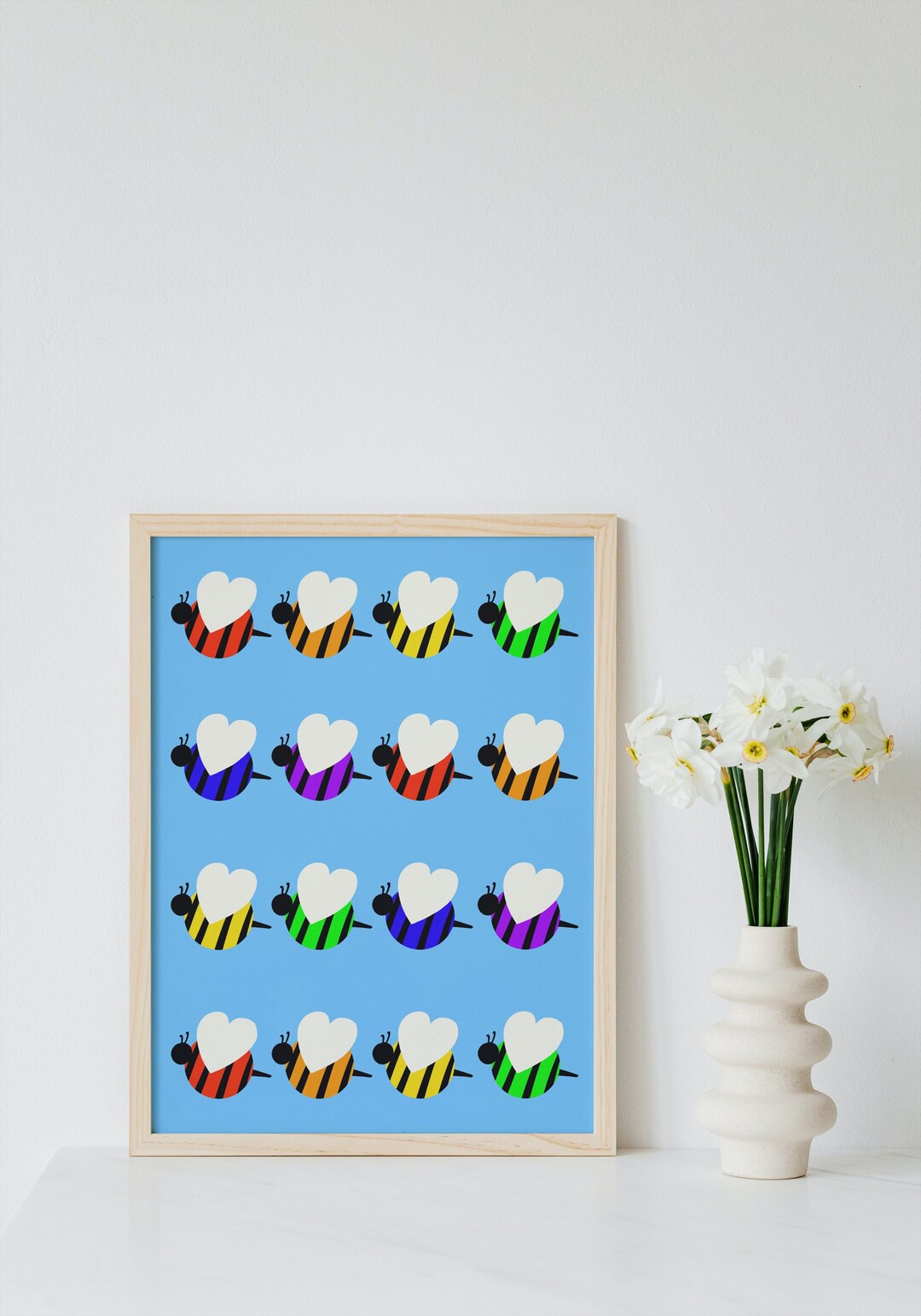 Pride Wall Art LGBTQ Art Print Manchester Bee Pride Bees Instant ...