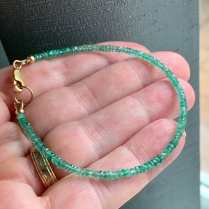AAA Zambian Emerald Bracelet, Delicate Bracelet Made With High Quality ...