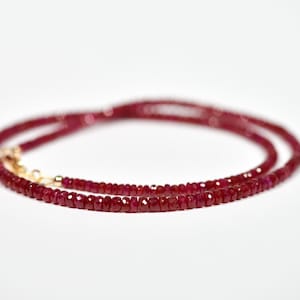AAA Longido Ruby Necklace, Genuine Longido Red Ruby Necklace, Ruby ...