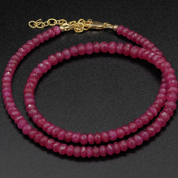 Ruby Beads Necklace - Etsy