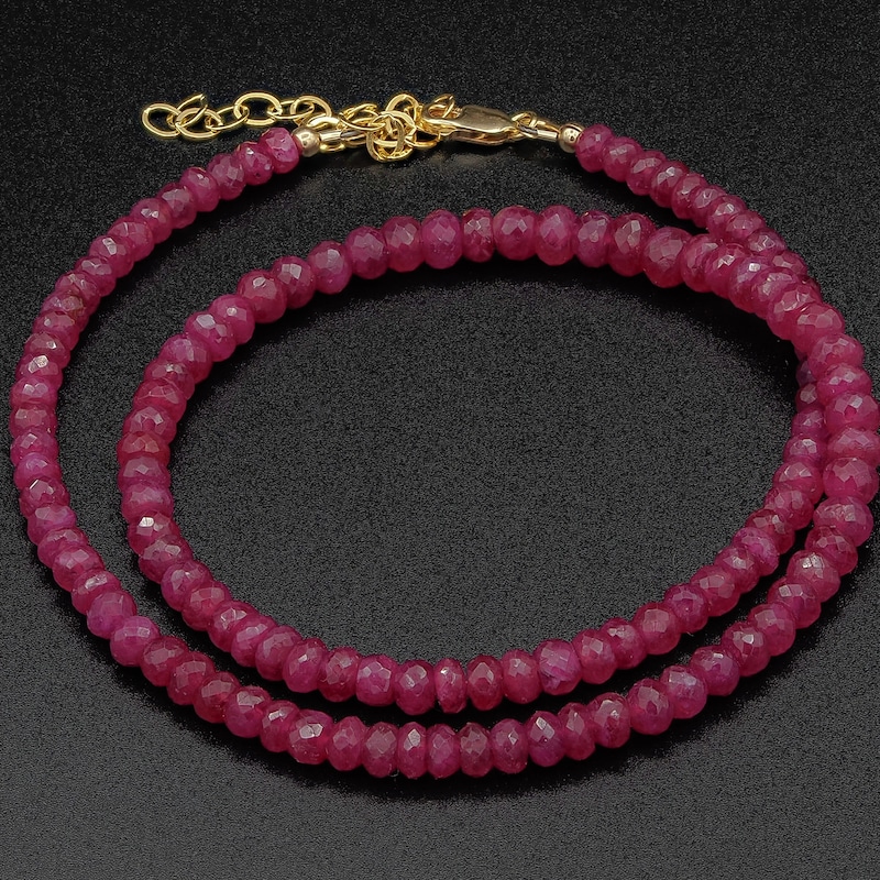 Ruby Beads Necklace - Etsy