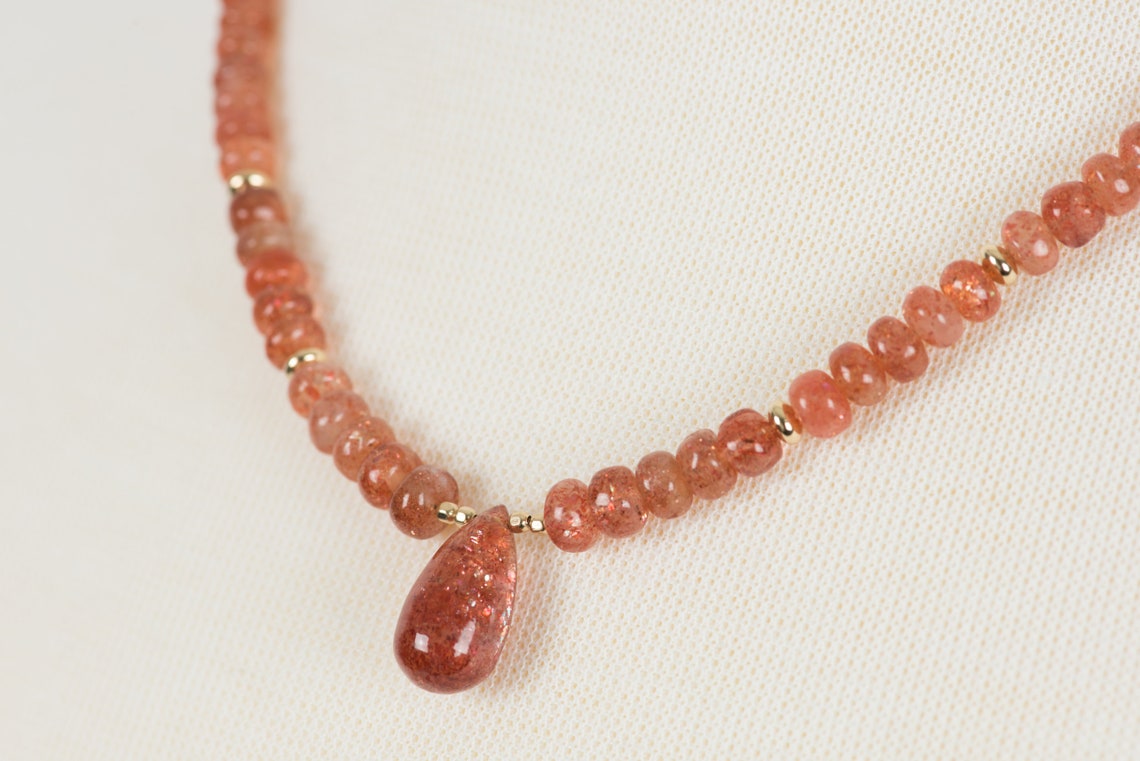 Sunstone Necklace High Quality Natural Sunstone Pendant | Etsy