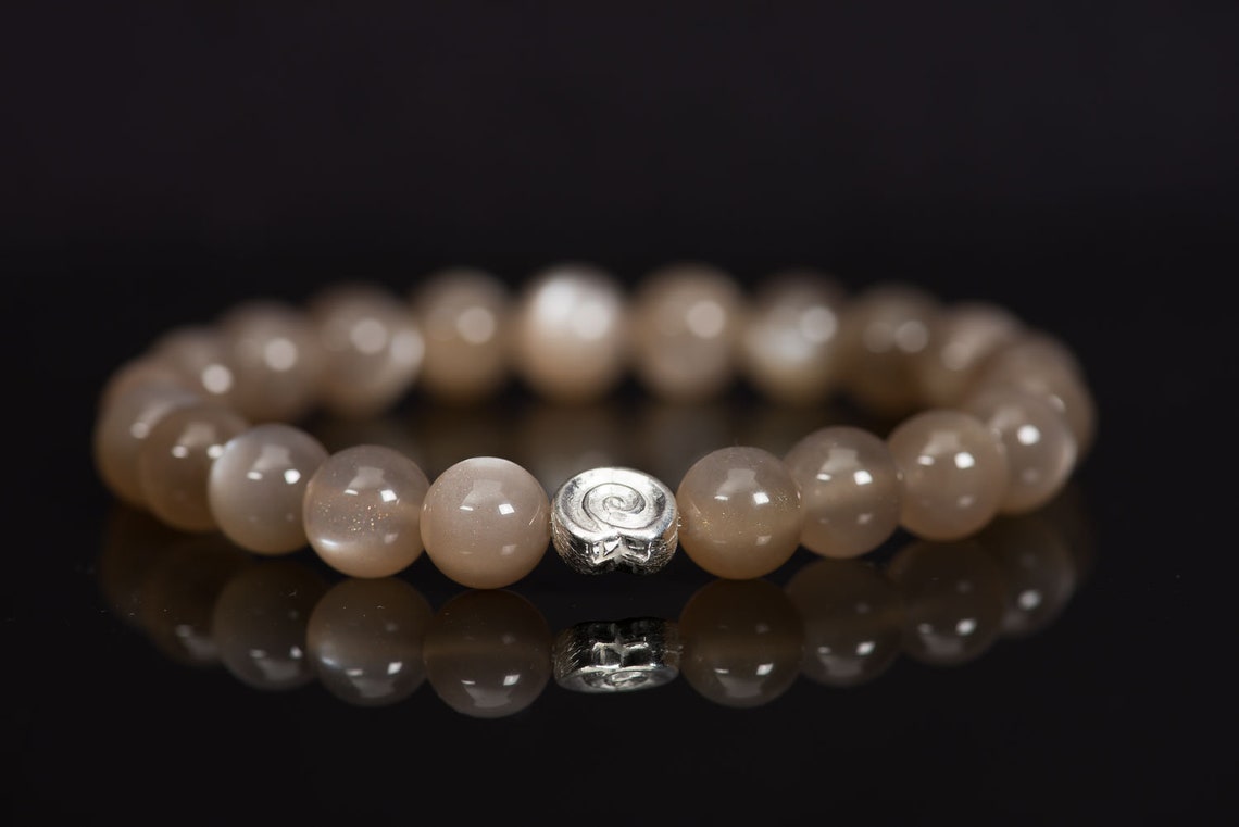 Chocolate Moonstone Natural Gemstone Bracelet Stacking | Etsy