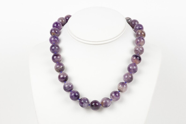 Chevron Amethyst Necklace Beadwork Single Strand Dogtooth - Etsy