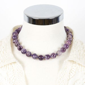 Chevron Amethyst Necklace, Beadwork Single Strand Dogtooth Amethyst ...