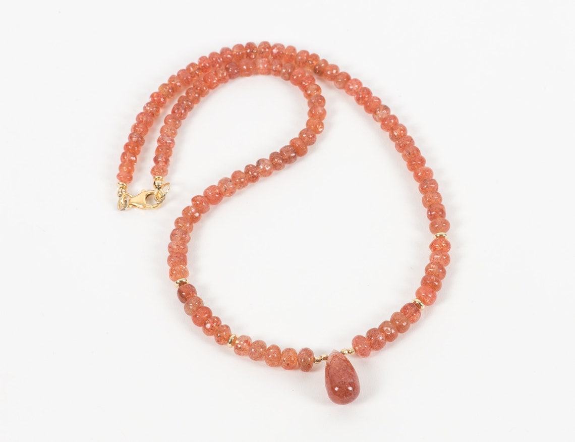 Sunstone Necklace High Quality Natural Sunstone Pendant | Etsy