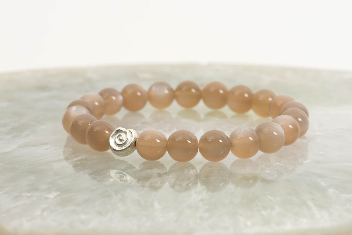 Chocolate Moonstone Natural Gemstone Bracelet Stacking | Etsy