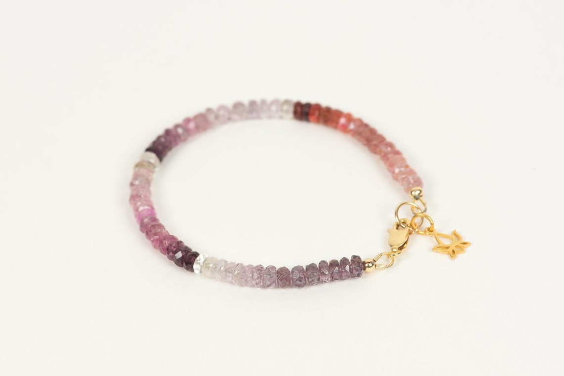 Multi Colored Spinel Delicate Bracelet Genuine Spinel - Etsy