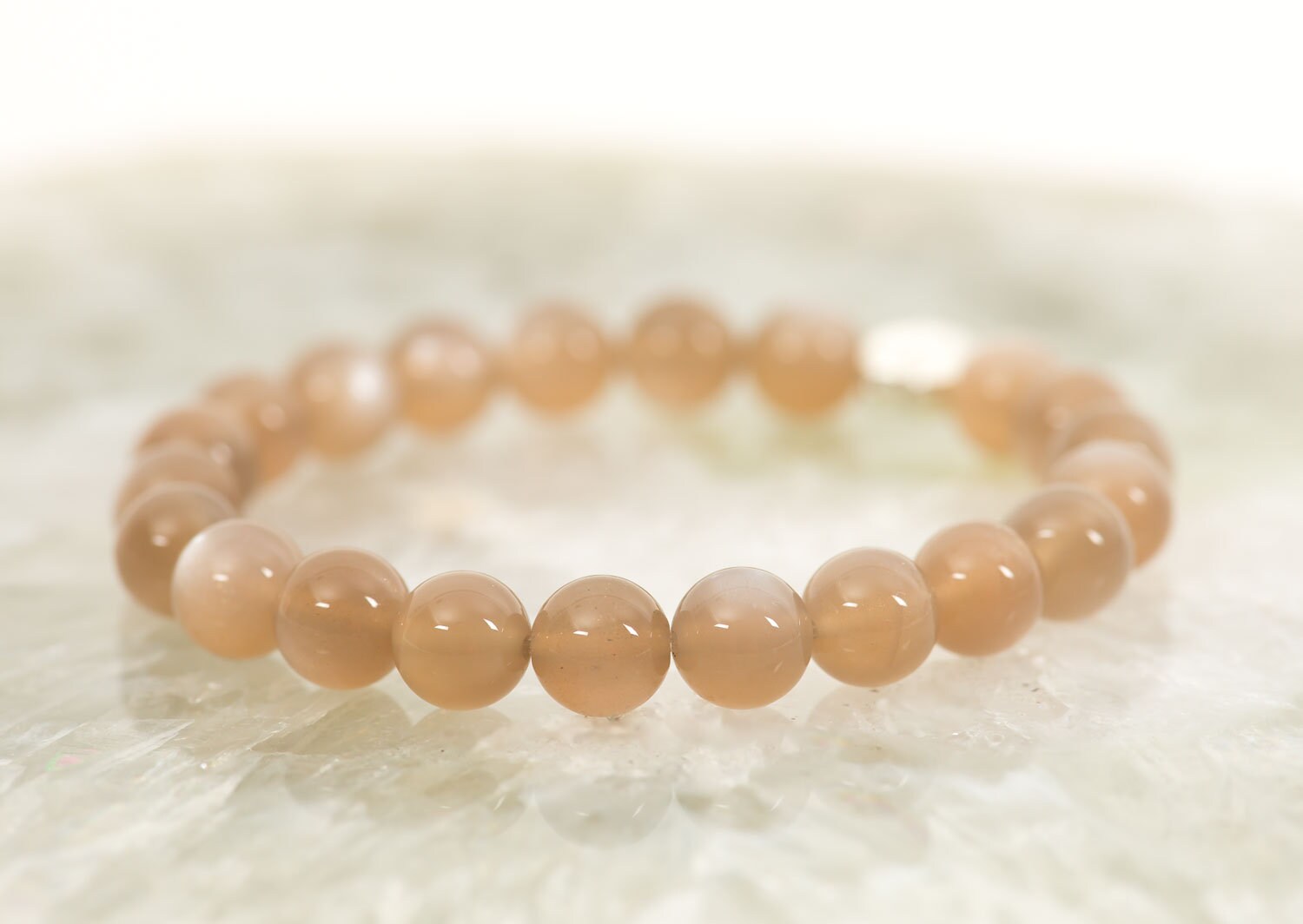 Chocolate Moonstone Natural Gemstone Bracelet Stacking | Etsy