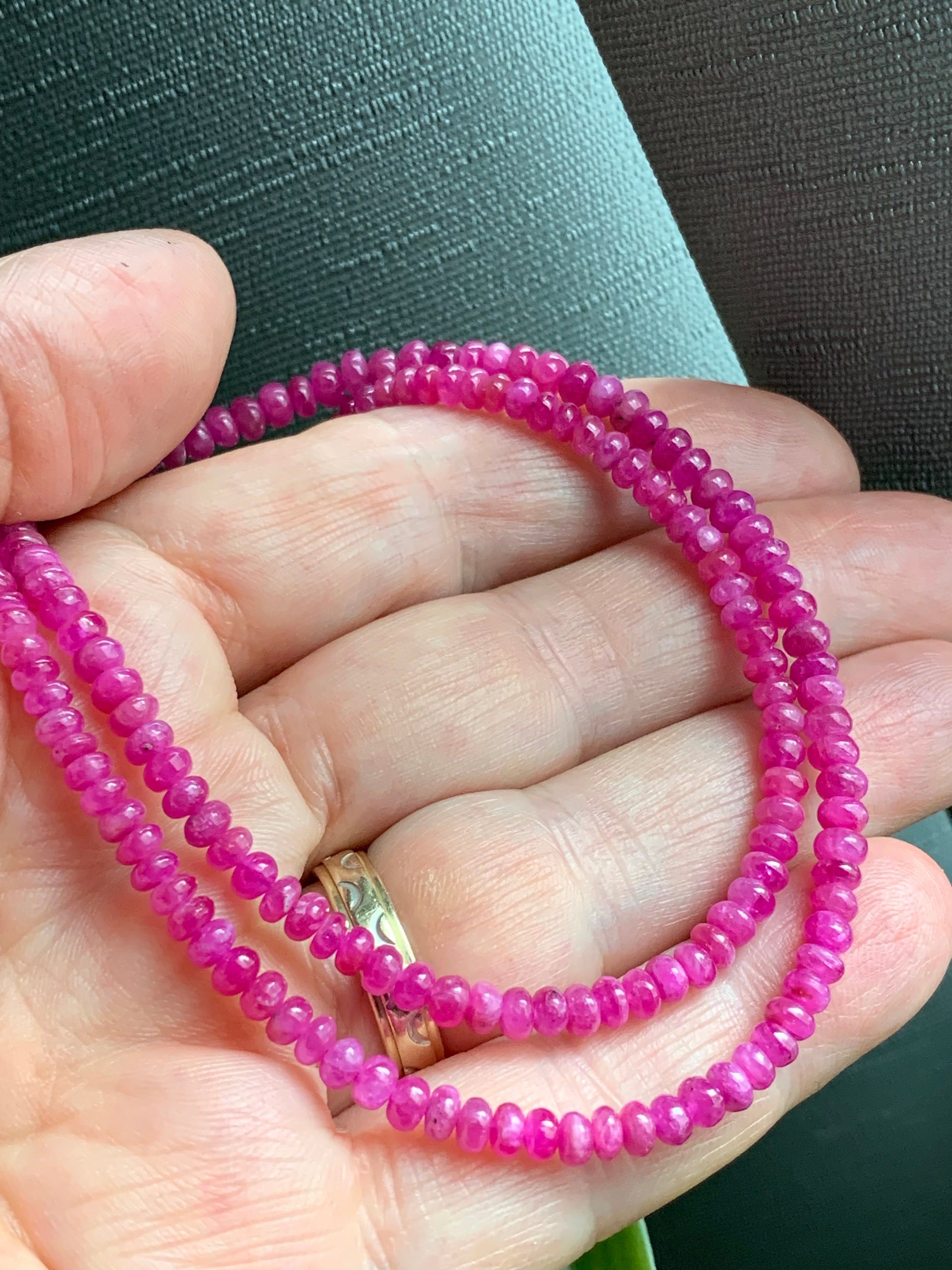 AAA Johnson Ruby Necklace, Genuine Ruby Necklace, Ruby Chocker, July ...