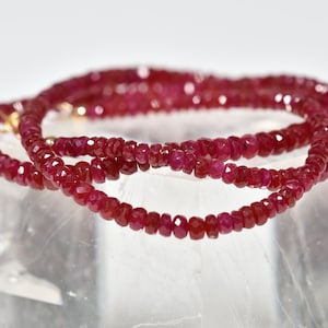 AAA Longido Ruby Necklace, Genuine Longido Red Ruby Necklace, Ruby ...