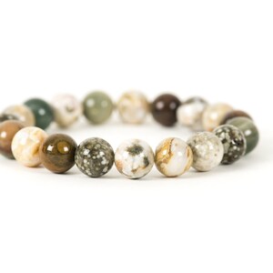 Ocean Jasper Bracelet, Orbicular Jasper Bracelet, Stacking Stretch Bracelet Made With 10mm Ocean ...