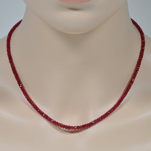 AAA Longido Ruby Necklace, Genuine Longido Red Ruby Necklace, Ruby ...