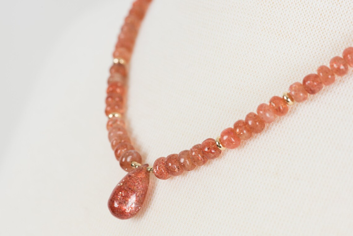 Sunstone Necklace High Quality Natural Sunstone Pendant | Etsy